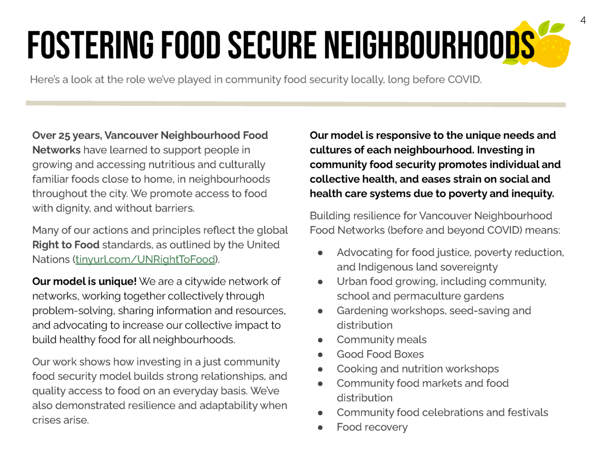 VNFN Addressing Food Insecurity in Vancouver - Kiwassa Neighbourhood House